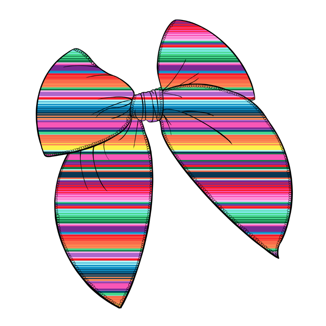 Sunset Serape Large Serged Edge Pre-Tied Fabric Bow – Marmalade Skies