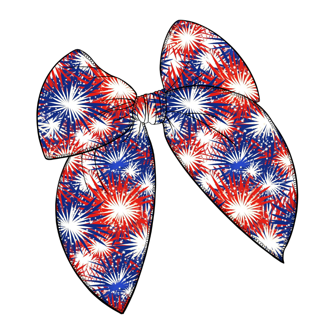 Baby You're a Firework Large Serged Edge Pre-Tied Fabric Bow ...