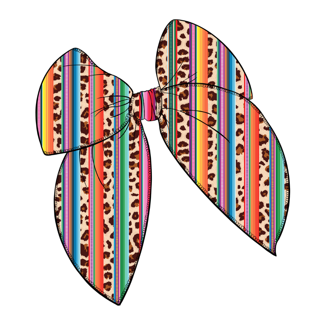 Leopard Serape Large Serged Edge Pre-Tied Fabric Bow – Marmalade Skies