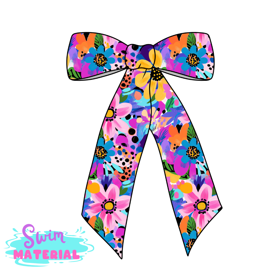 Bold Summer Floral Long Tail Swim Bow – Marmalade Skies