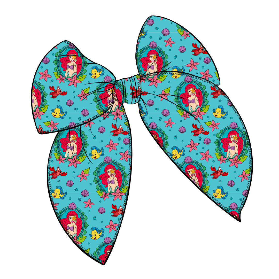Sea Siren Large Serged Edge Pre-Tied Fabric Bow – Marmalade Skies