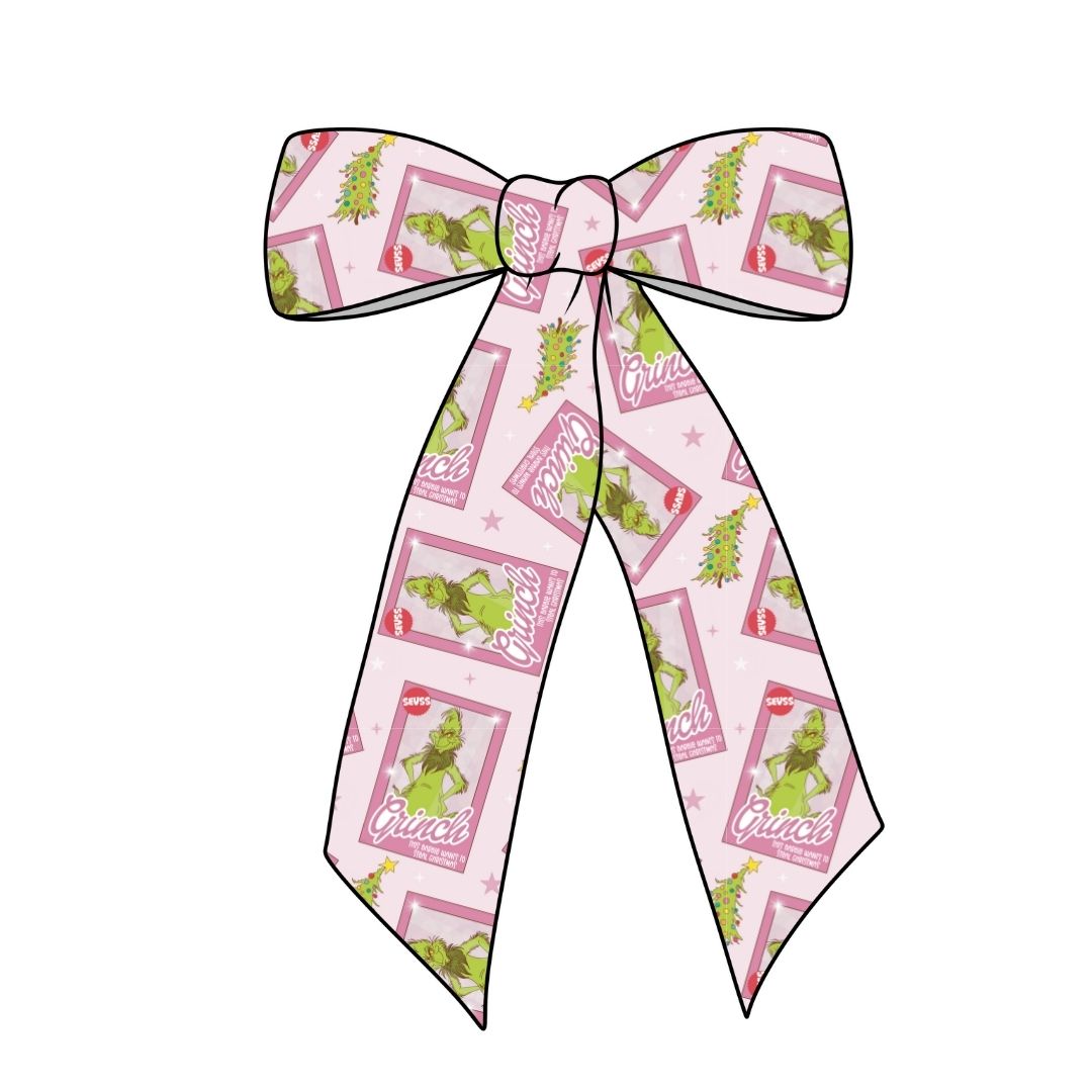 Grinch Doll Long Tail Fabric Bow – Marmalade Skies