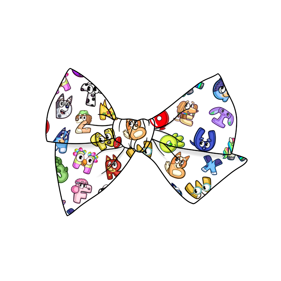 ABC Pups 5" Pre-Tied Fabric Bow – Marmalade Skies