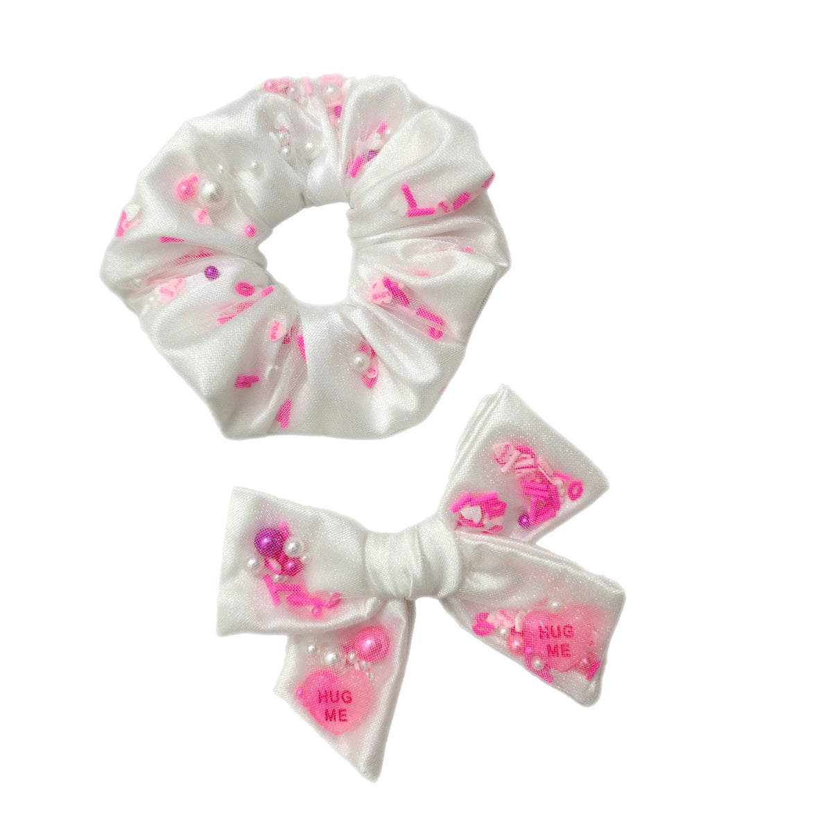Hot Pink Sprinkle Mix Shaker Scrunchies & Small Bow – Marmalade Skies