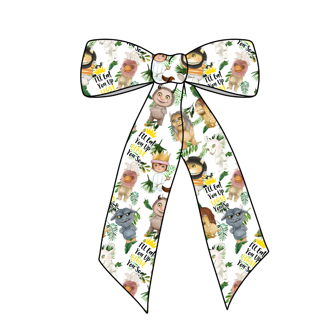 Where The Wild Things Are! Long Tail Fabric Bow – Marmalade Skies