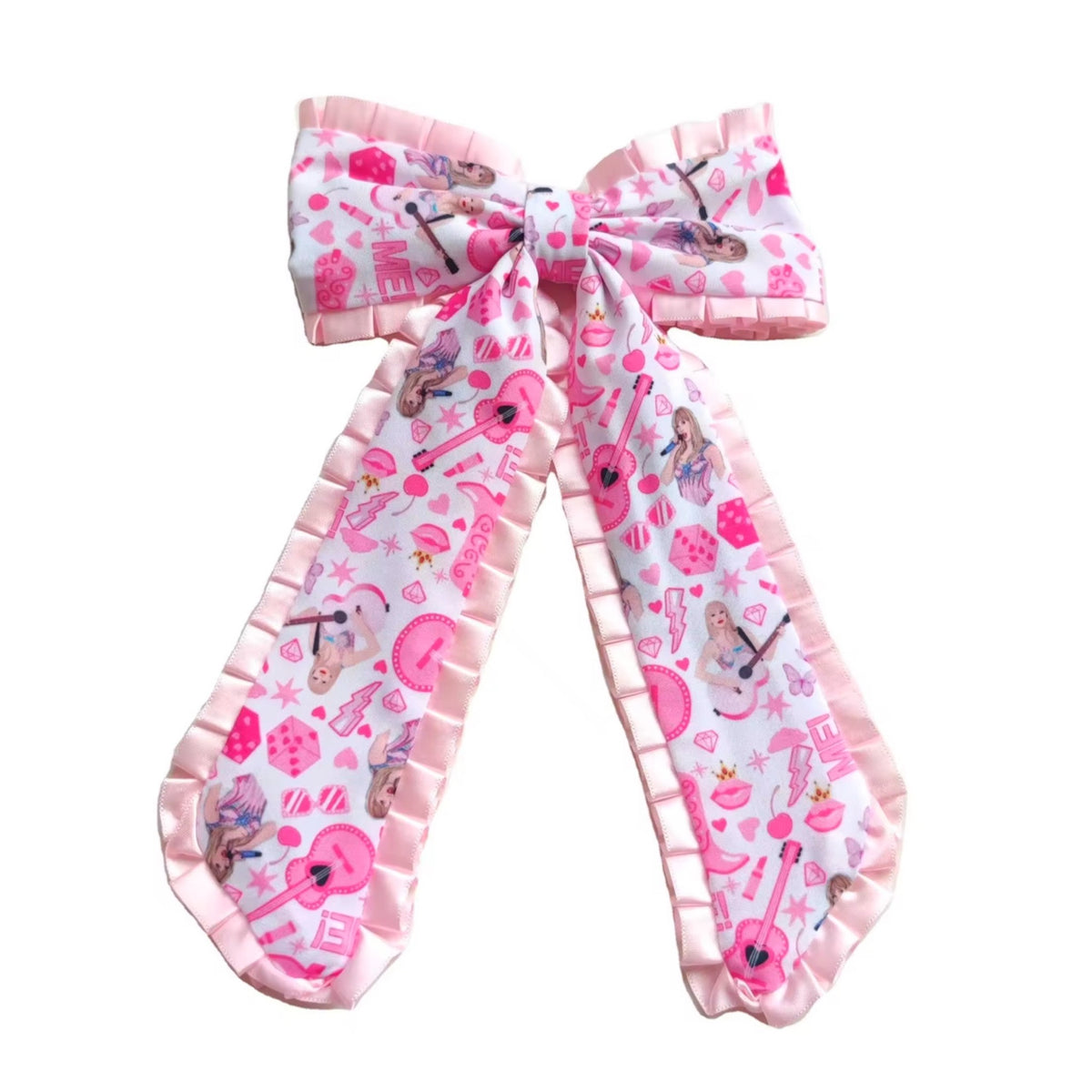 ME (Taylor) Ruffle Trim Long Tail Fabric Bow – Marmalade Skies