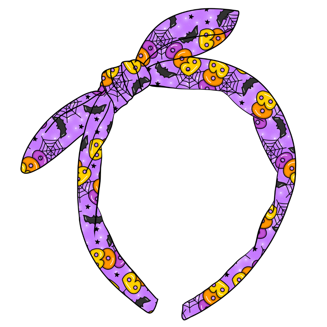 BOO! Hand Tied Knotted Bow Headband – Marmalade Skies